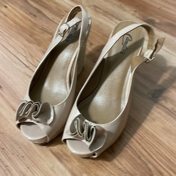 Candie's | Shoes | Vintage Candies Wedge Heels With Ruffle Peep Toe And ...